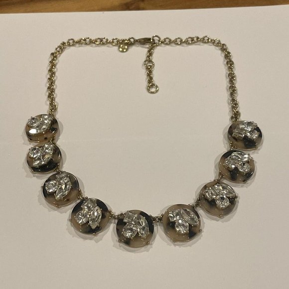 J. Crew | Jewelry | Womens Signed J Crew Gold Tone Rhinestone Faux ...